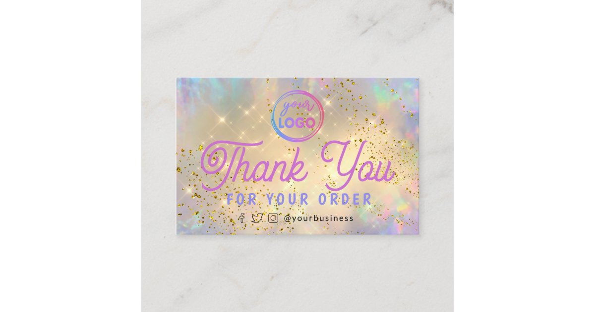 simulated sparkle thank you card | Zazzle