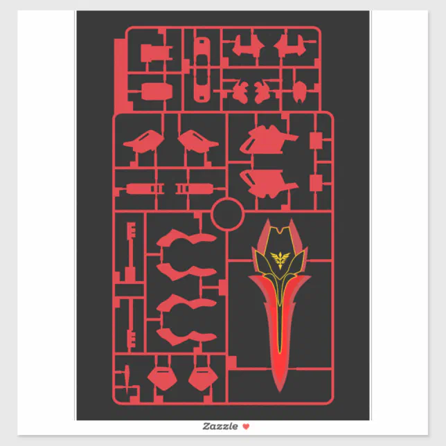sinanju gundam gunpla plamo model runner kit char sticker | Zazzle