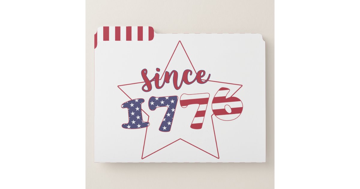 Since 1776 - American Flag Typography - Patriotic File Folder | Zazzle