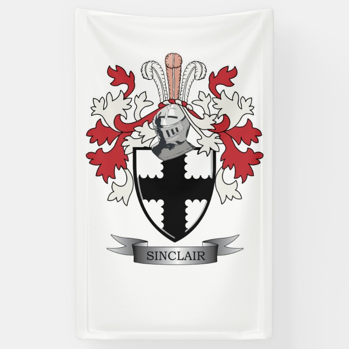Sinclair Family Crest Coat of Arms Banner | Zazzle.com