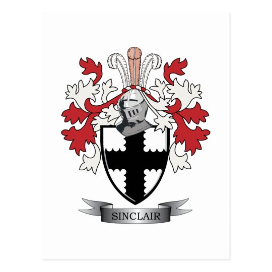 Sinclair Family Crest Coat of Arms Postcard | Zazzle.com