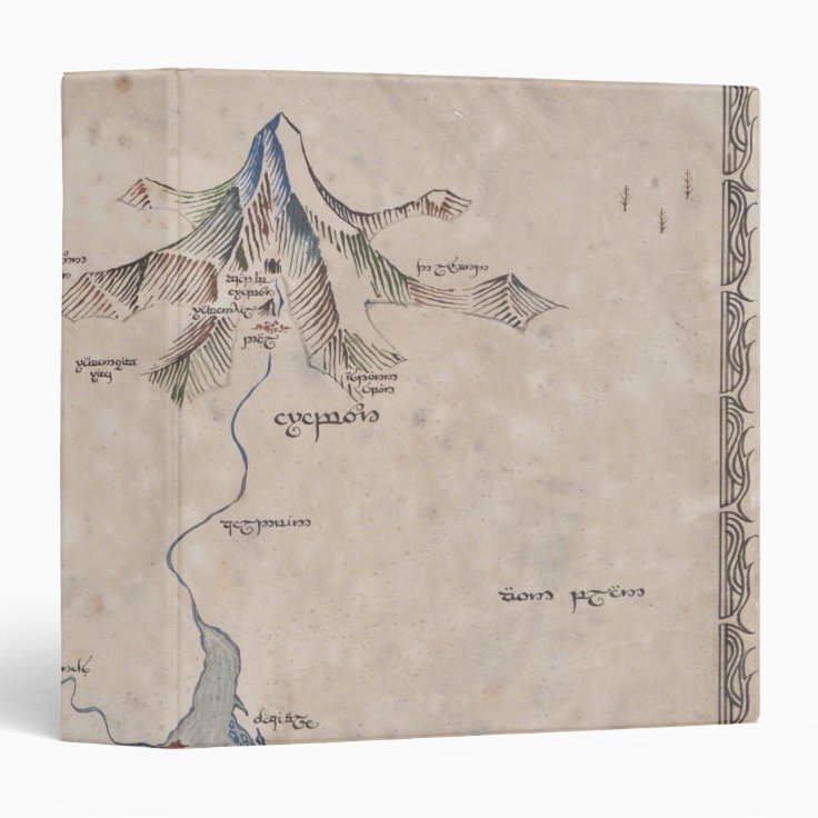 Sindarin Map of The Lonely Mountain 3 Ring Binder | Zazzle