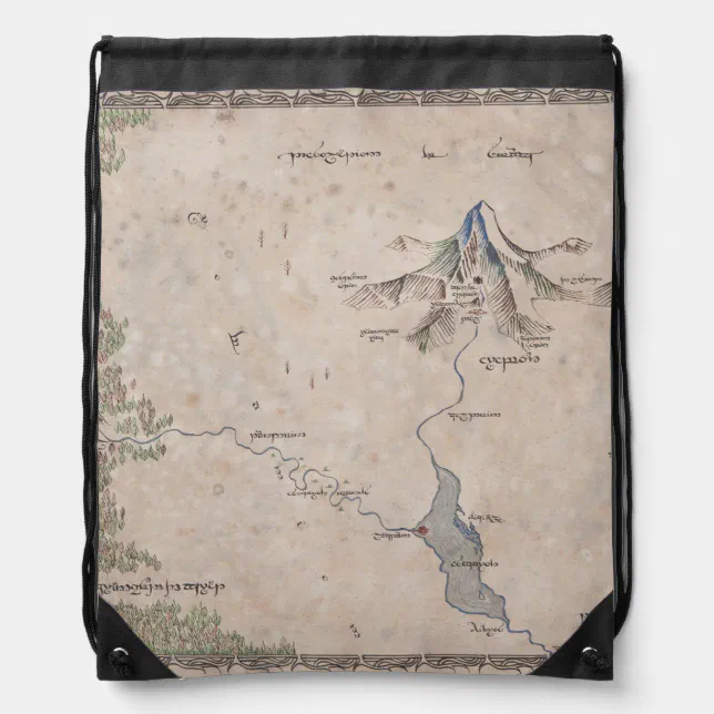 Sindarin Map of The Lonely Mountain Drawstring Bag | Zazzle