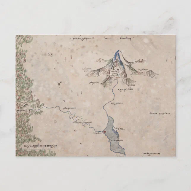 Sindarin Map of The Lonely Mountain Postcard | Zazzle