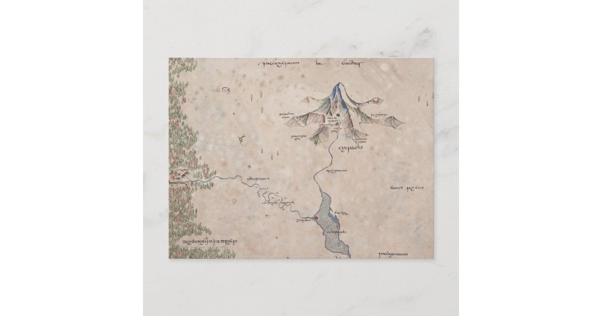 Sindarin Map of The Lonely Mountain Postcard | Zazzle
