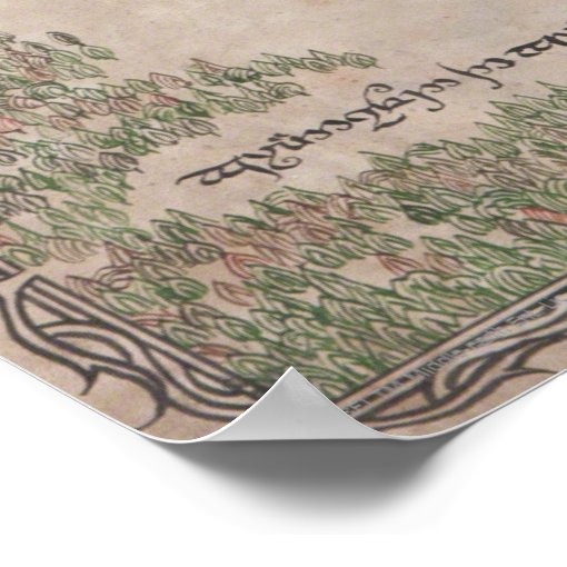 Sindarin Map of The Lonely Mountain Poster | Zazzle