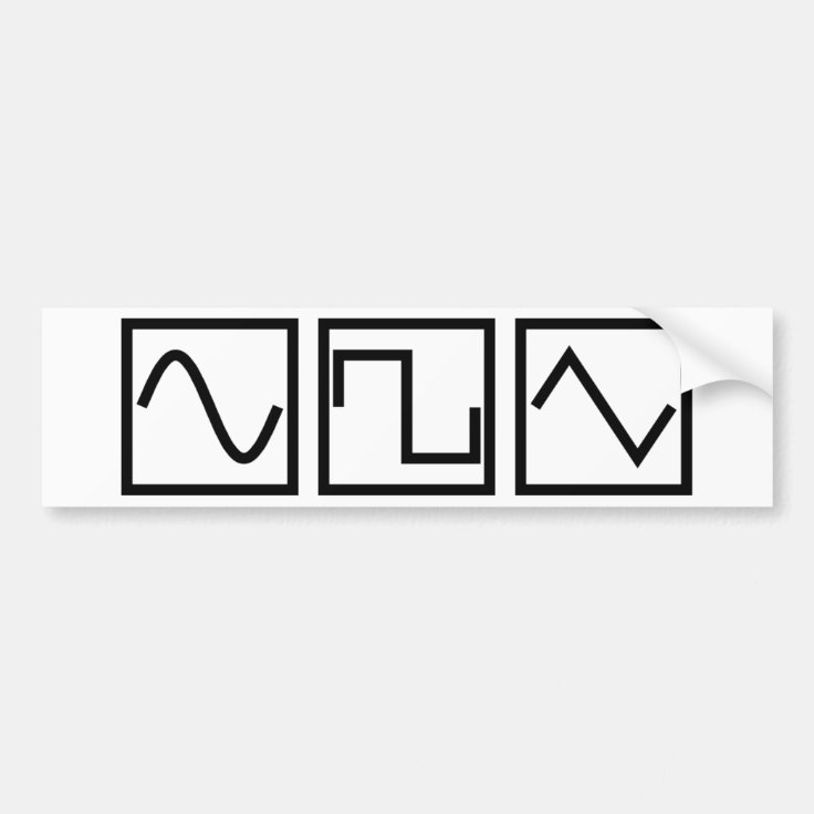 Sine Square Tri Bumper Sticker | Zazzle