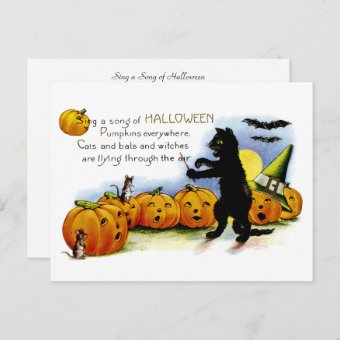 Sing a Song of Halloween Postcard | Zazzle