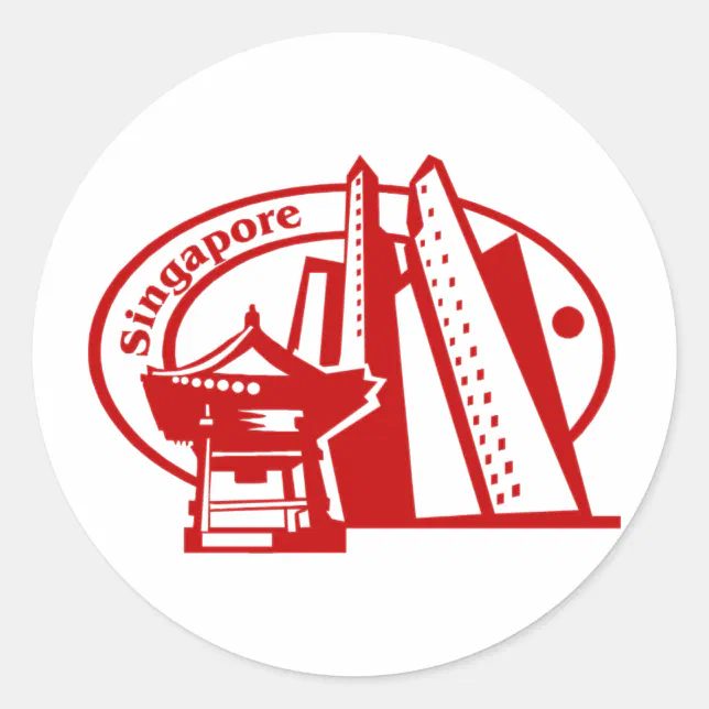 Singapore Classic Round Sticker | Zazzle