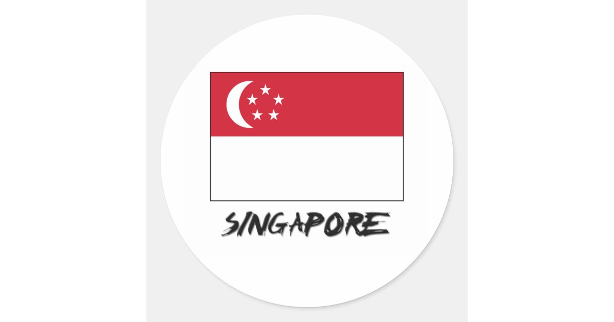 Singapore Flag Classic Round Sticker | Zazzle