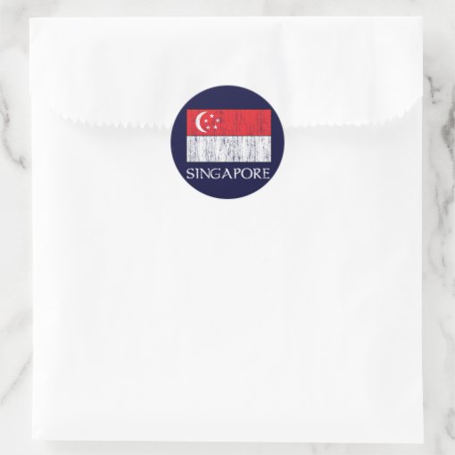 Singapore Flag Classic Round Sticker | Zazzle