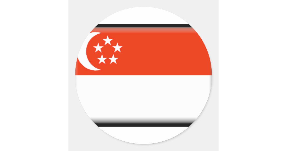 Singapore Flag Classic Round Sticker | Zazzle