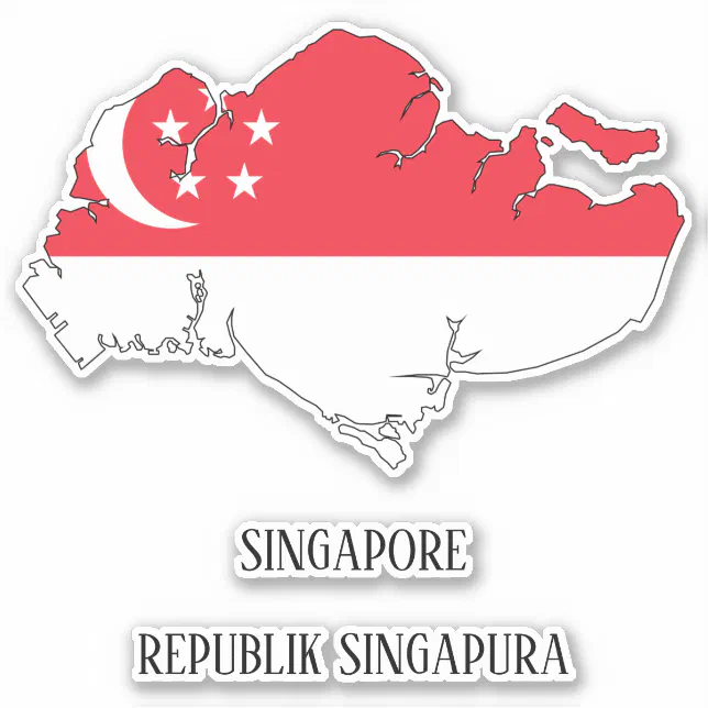 Singapore Flag Map Sticker | Zazzle