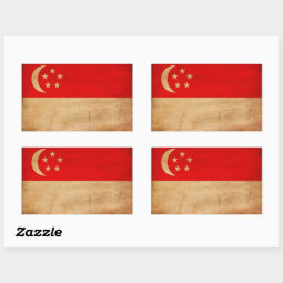 Singapore Flag Rectangular Sticker | Zazzle