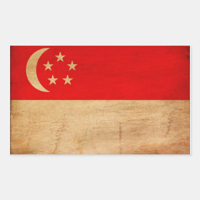 Singapore Flag Rectangular Sticker | Zazzle
