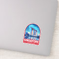 Singapore Marina Bay Night Travel Art Vintage Sticker | Zazzle