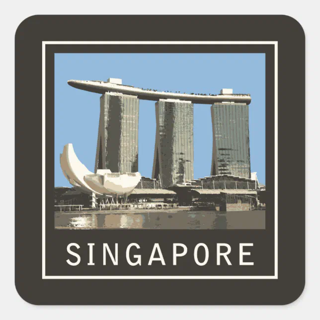 Singapore Marina Bay Sands Square Sticker | Zazzle