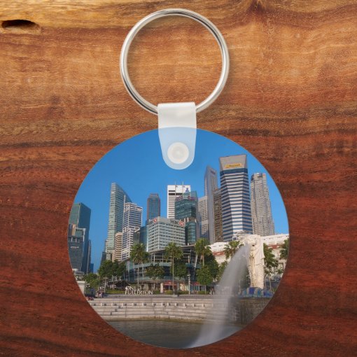 Singapore- Merlion Park Keychain | Zazzle
