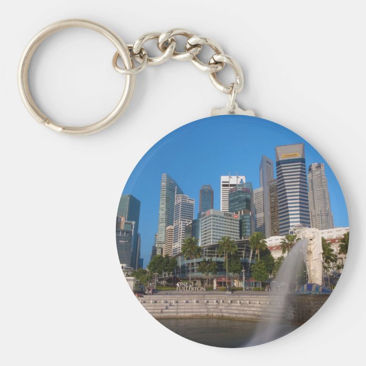 Singapore- Merlion Park Keychain | Zazzle