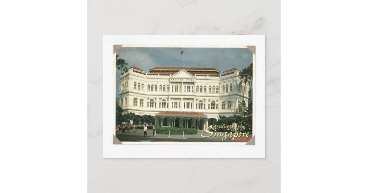 SINGAPORE RAFFLES HOTEL POSTCARD | Zazzle
