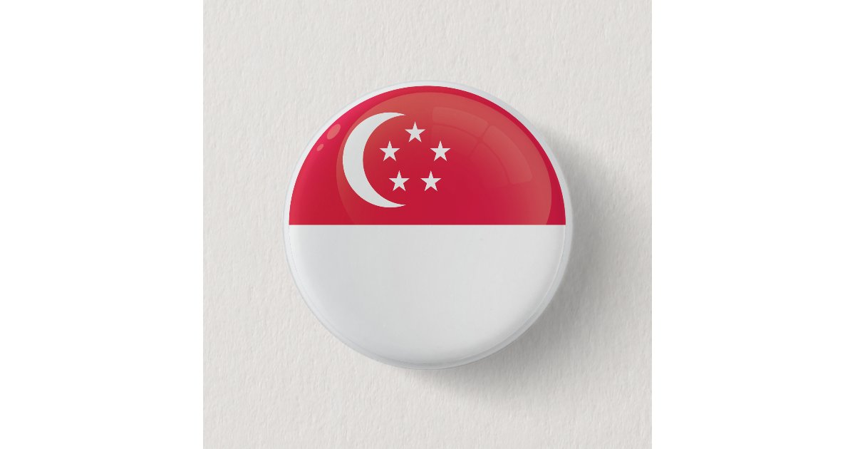 Singapore Round Icon Flag Button | Zazzle