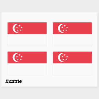 Singapore/Singaporean Flag Rectangular Sticker | Zazzle