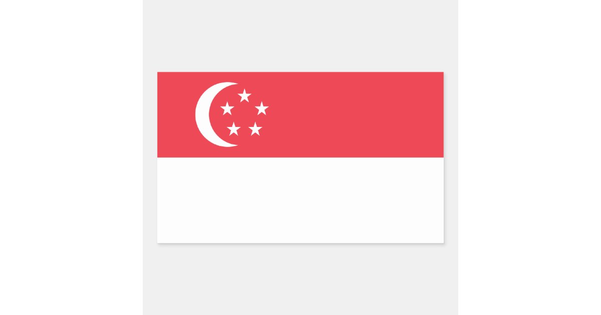 Singapore/Singaporean Flag Rectangular Sticker | Zazzle