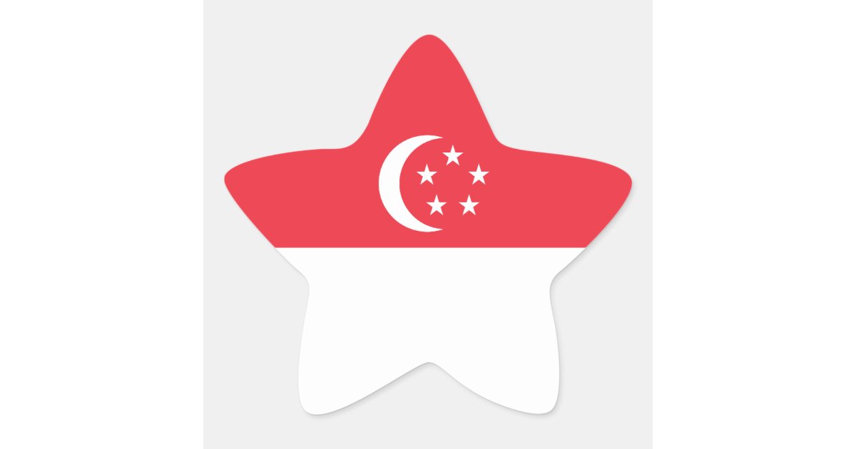 Singapore/Singaporean Flag Star Sticker | Zazzle