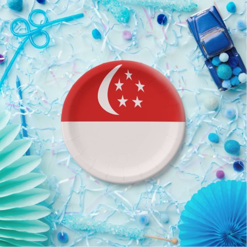 Singapore Singapura Singaporean Flag Paper Plates | Zazzle