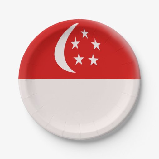 Singapore Singapura Singaporean Flag Paper Plates | Zazzle