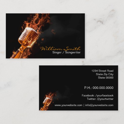 Singer Business card | Zazzle