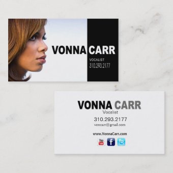 Singer Headshot for Vocalist Musician Business Card | Zazzle