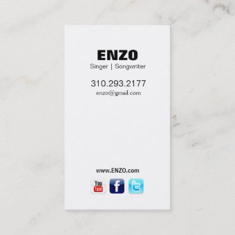 Singer Headshot for Vocalist Musician Business Card | Zazzle