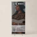 Singer Musician Music Photo QR Code Promotional Retractable Banner | Zazzle