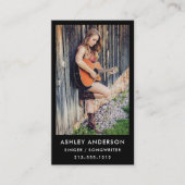 Singer Musician Photo Promo Business Card - Blk | Zazzle