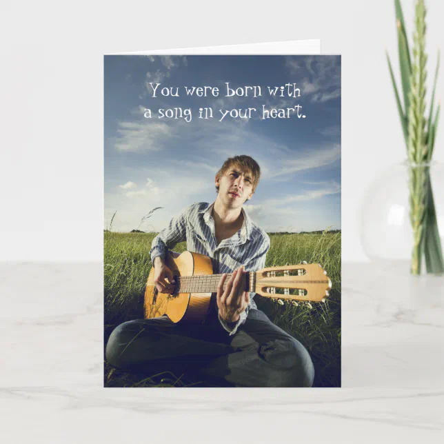 Singer Songwriter Acoustic Guitarist Birthday Card | Zazzle