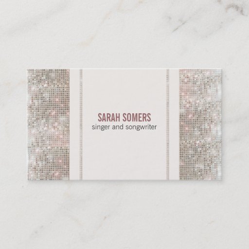 Singer Songwriter Sequins Look Business Cards