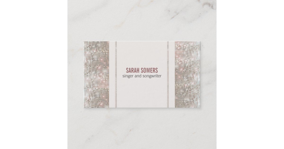 Singer Songwriter Sequins Look Business Card | Zazzle