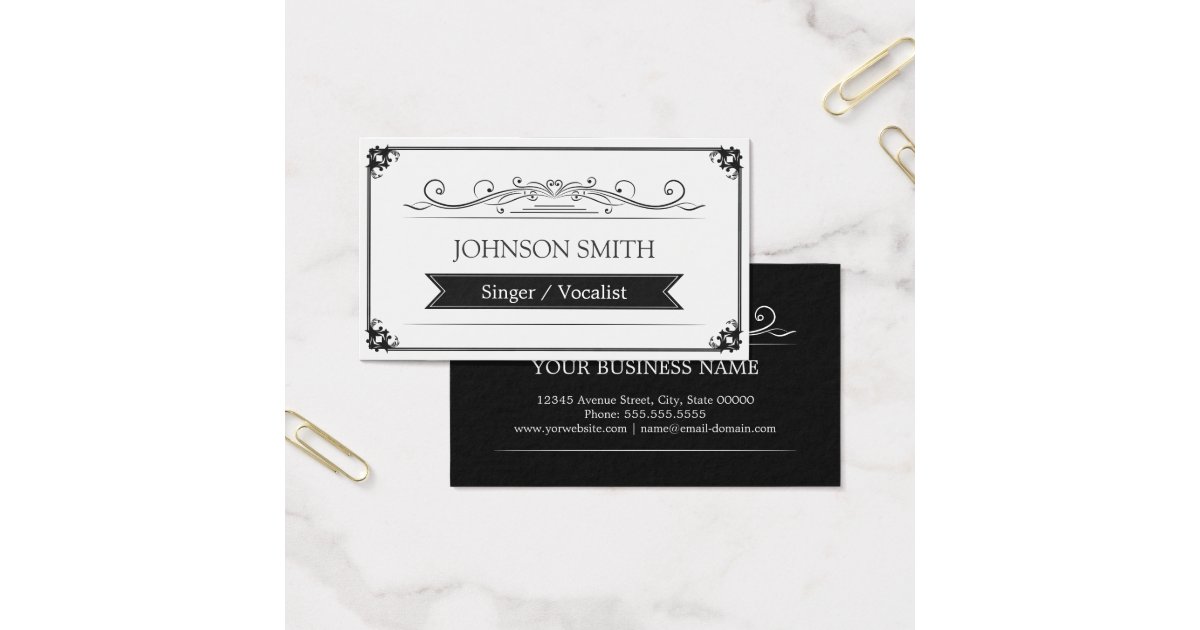 Singer / Vocalist - Classy Vintage Frame Business Card | Zazzle.com