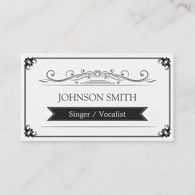 Singer / Vocalist - Classy Vintage Frame Business Card | Zazzle
