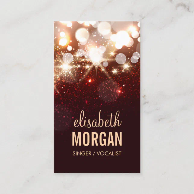 Singer / Vocalist - Modern Glitter Sparkle Business Card | Zazzle