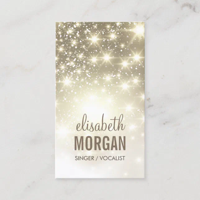 Singer / Vocalist - Shiny Gold Sparkles Business Card | Zazzle