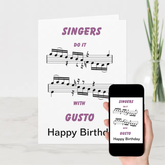 singers do it with gusto card | Zazzle