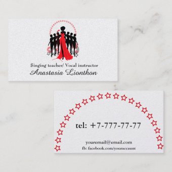 Singing and Vocal coach Music Teacher Business Card | Zazzle