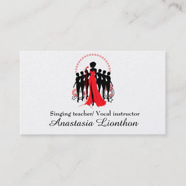 Singing and Vocal coach Music Teacher Business Card | Zazzle