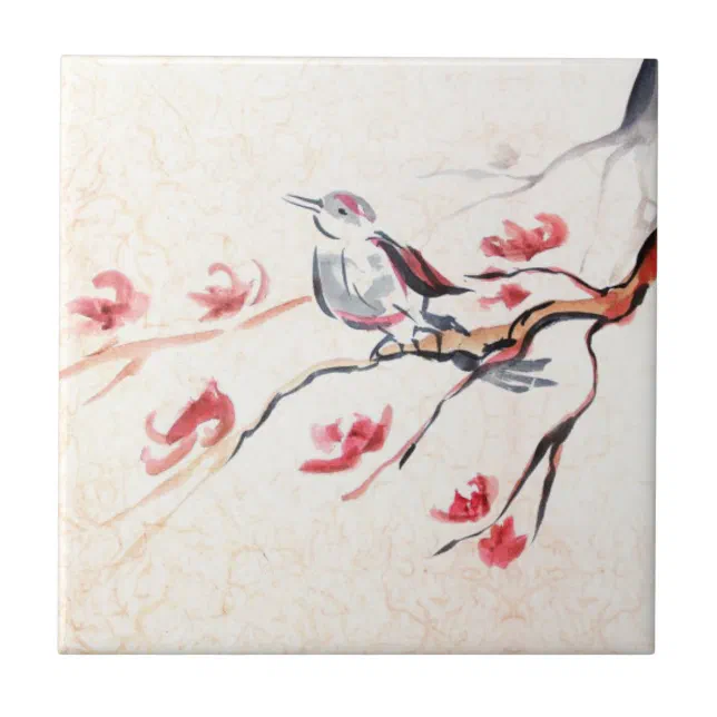 Singing Bird Background Tile | Zazzle