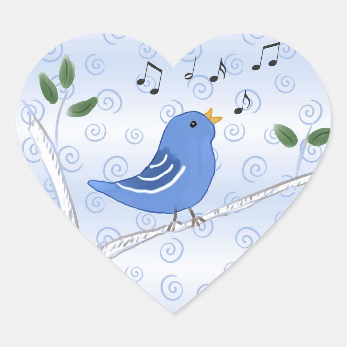Singing Cute Bluebird Stickers | Zazzle.com
