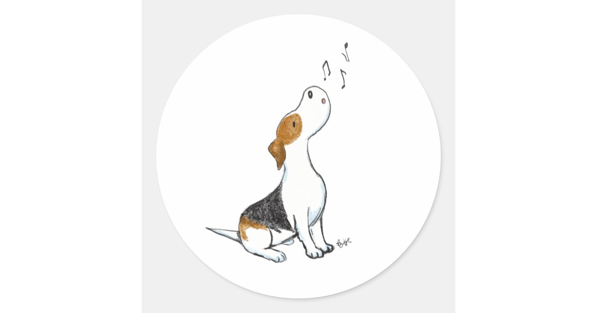 Singing Dog Classic Round Sticker | Zazzle
