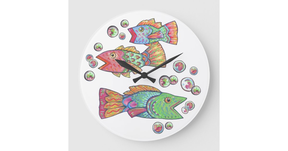 Singing Fish Large Clock | Zazzle