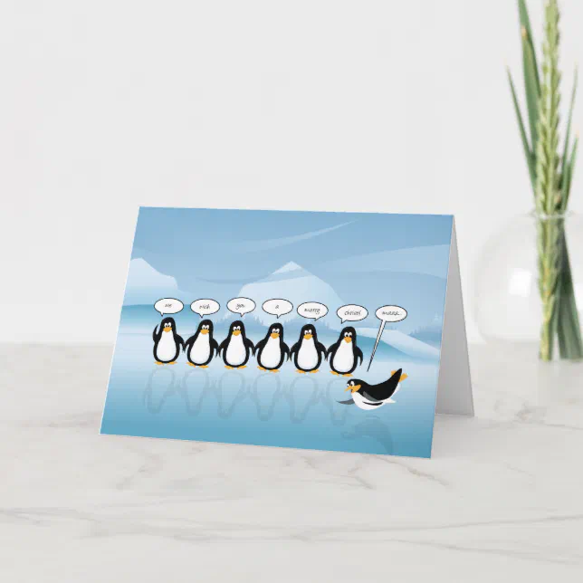 Singing Penguin Christmas & New Year Card | Zazzle